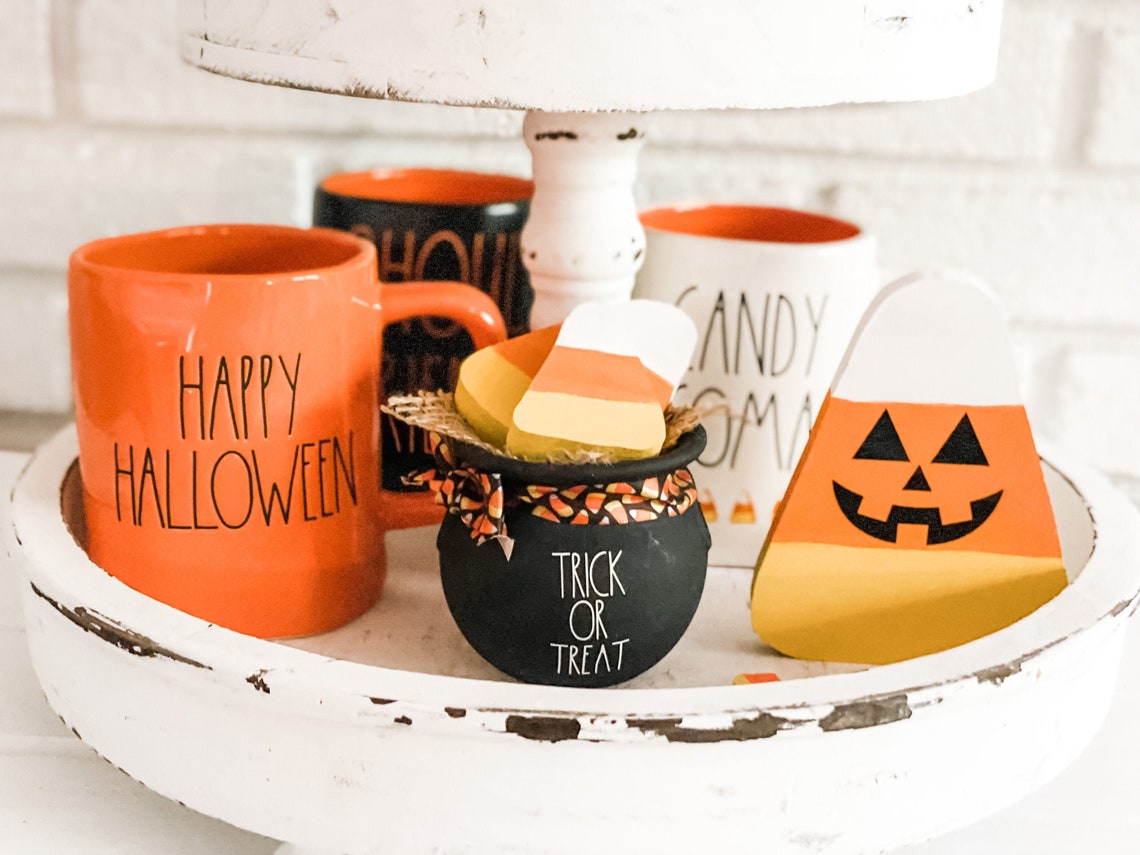 Mini Ceramic Decor Halloween Tiered Tray Decor Trick or - Etsy