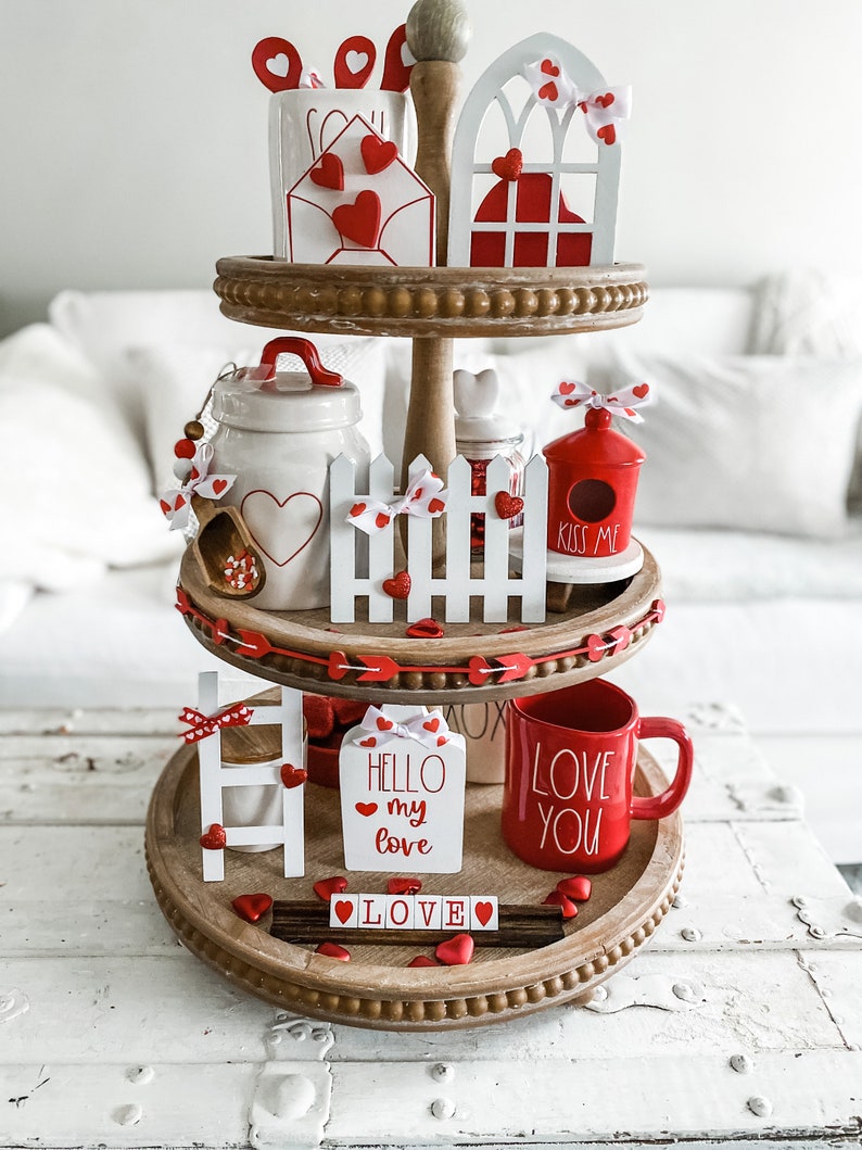 Red Valentine's Decor Bundle Set of 4 Valentine's - Etsy