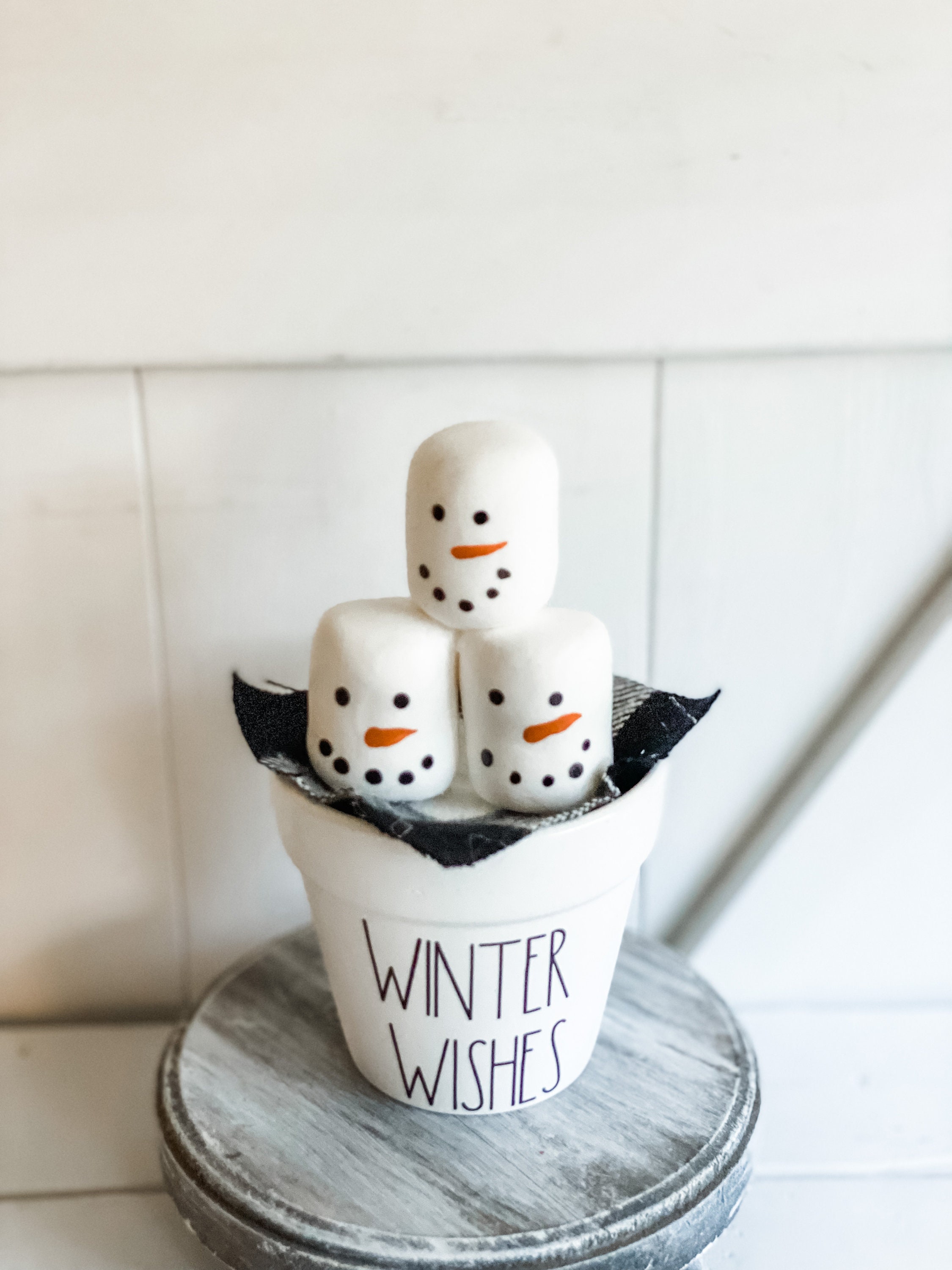 Mini Ceramic Pot Ceramic Pot Winter Wishes Ceramic - Etsy