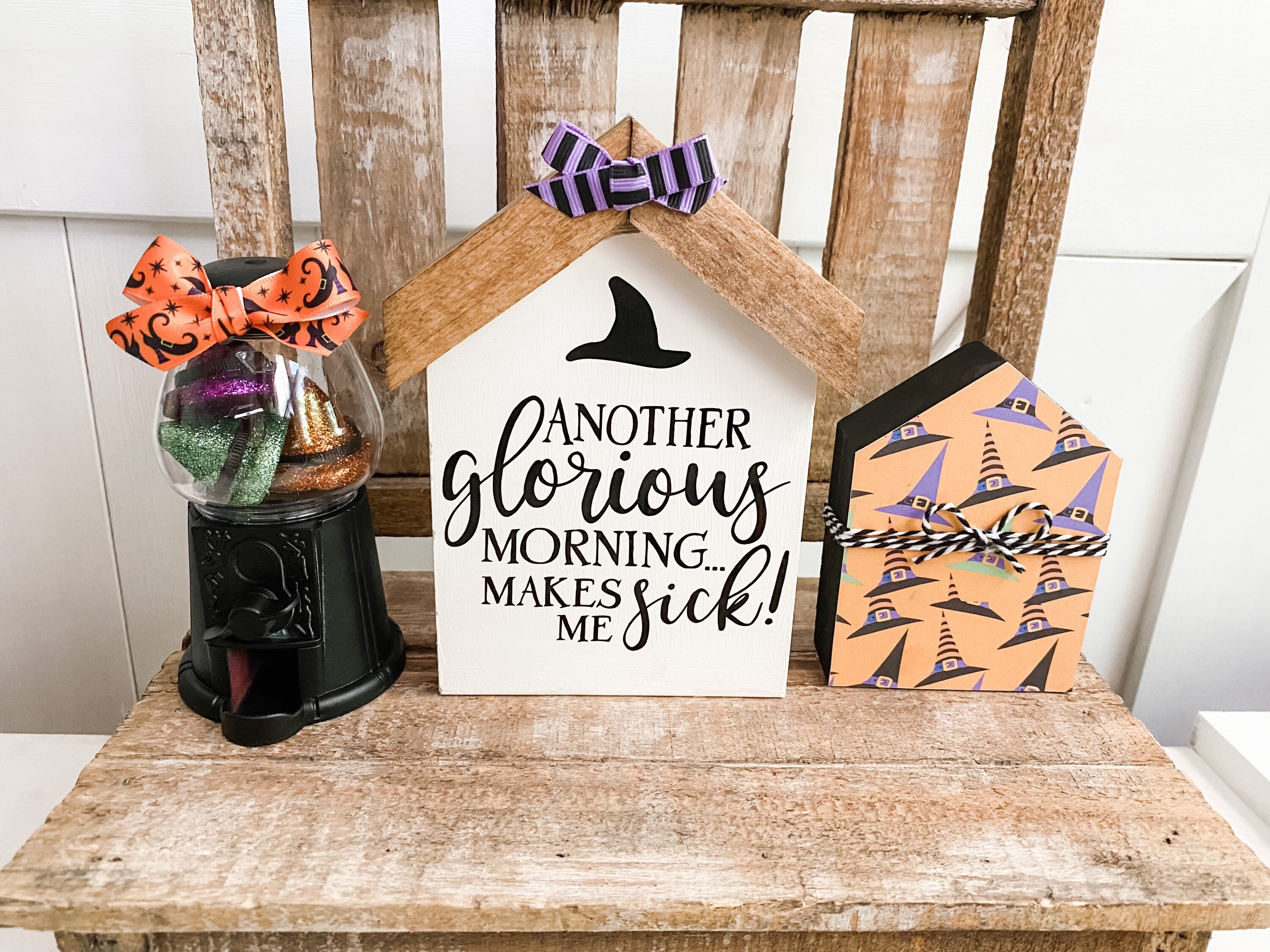 Hocus Pocus Wood Houses Set of 2 Mini Wood Houses Witch - Etsy