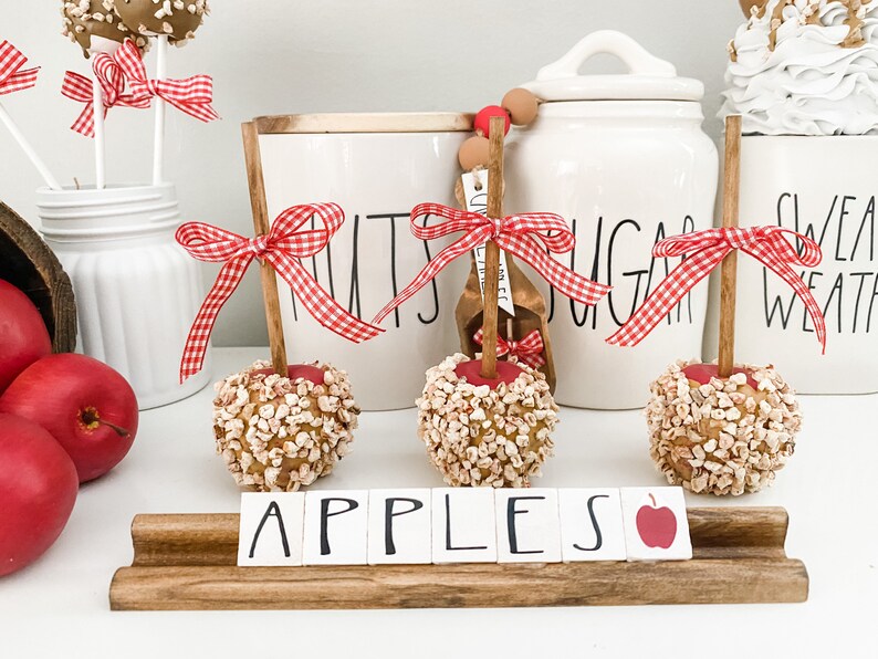 Apple Tiered Tray Decor Bundle Farmhouse Apple Decor Caramel - Etsy