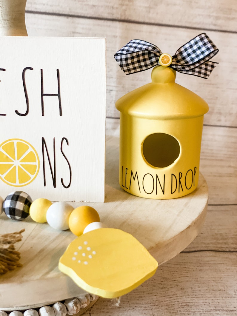 Mini Ceramic Decor Tiered Tray Decor Birdhouse Lemon Decor - Etsy