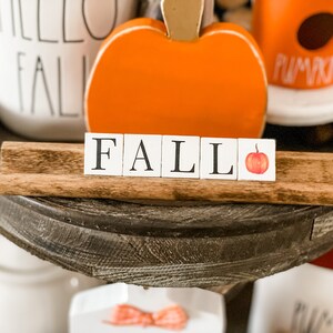 Fall Scrabble Tile/pumpkin Mini Sign / Mini Scrabble Tiles and Stand ...