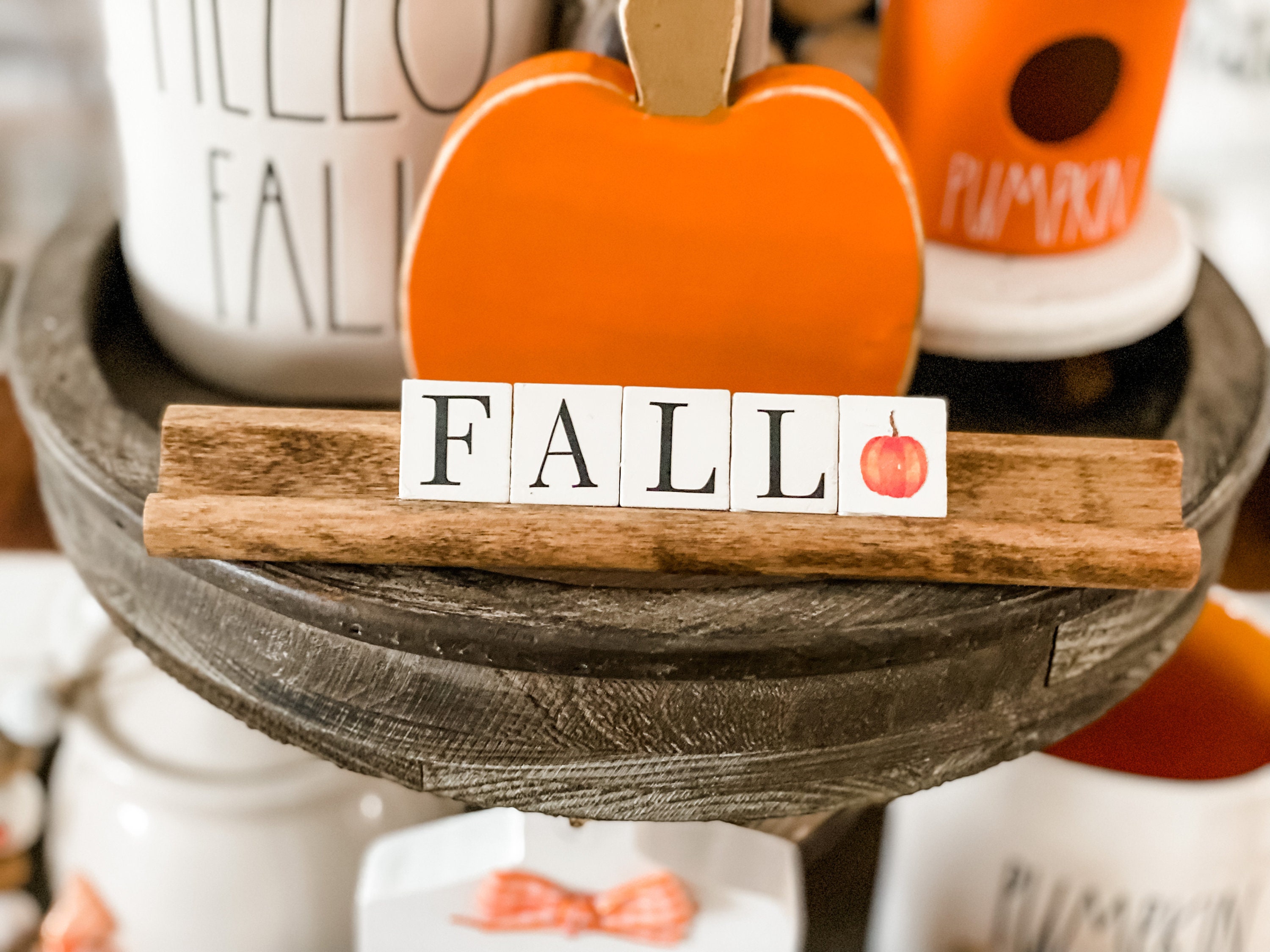 Fall Scrabble Tile/pumpkin Mini Sign / Mini Scrabble Tiles and - Etsy