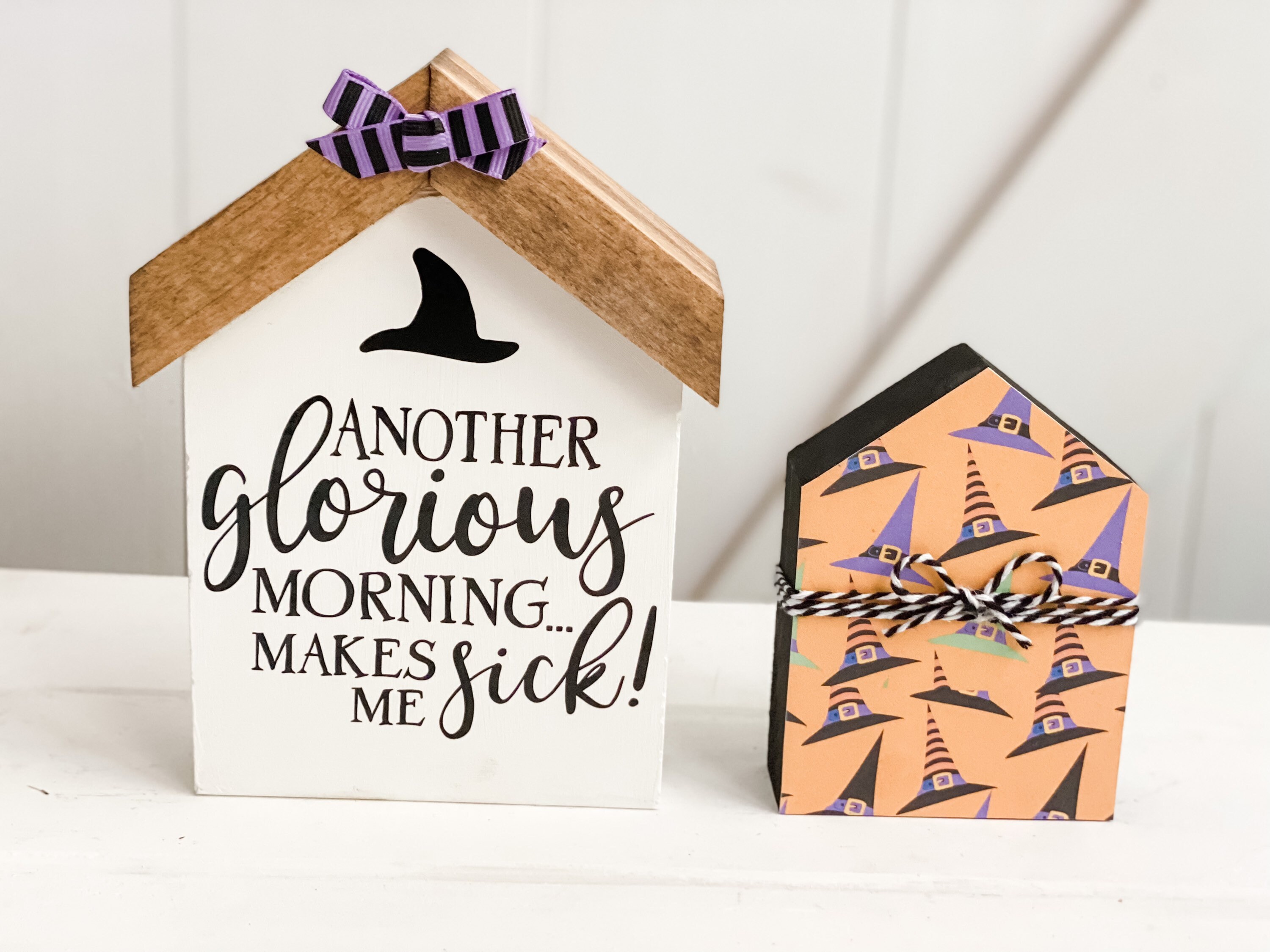 Hocus Pocus Wood Houses Set of 2 Mini Wood Houses Witch - Etsy