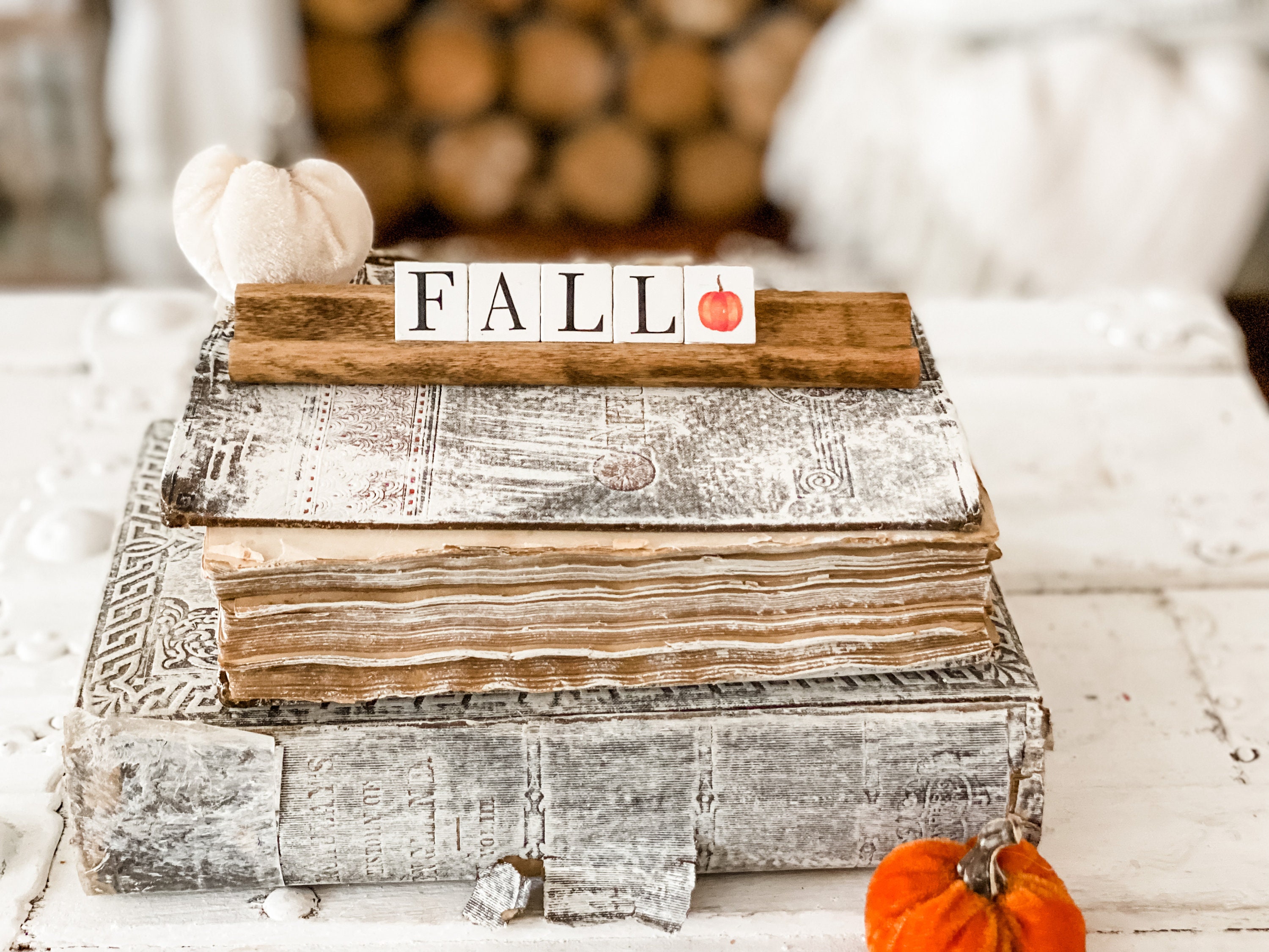 Fall Scrabble Tile/pumpkin Mini Sign / Mini Scrabble Tiles and - Etsy