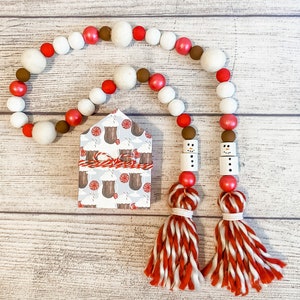 Hot Cocoa Beaded Garland, Christmas, Candy Cane, Snowman, Marshmallow ...