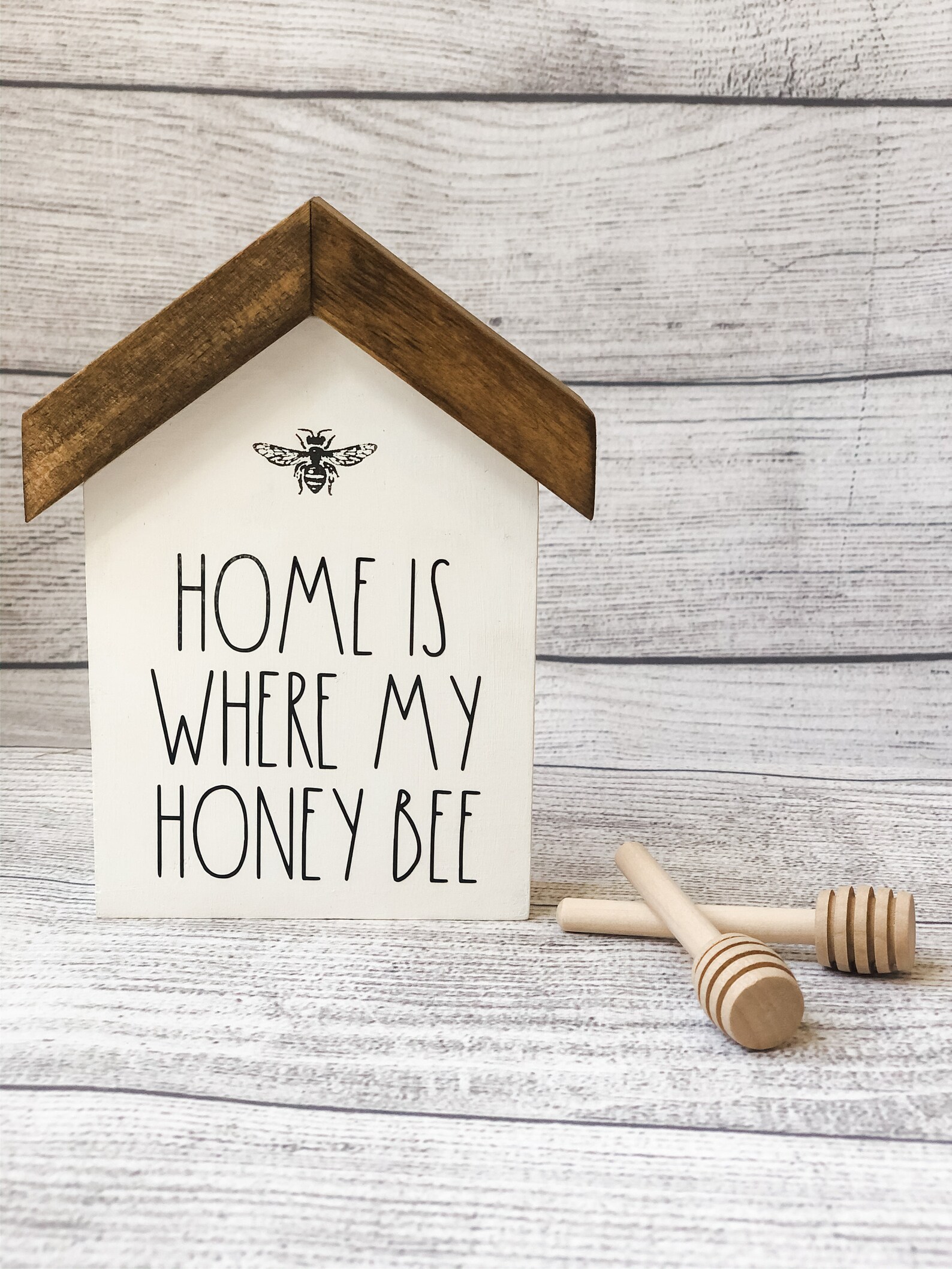 Bee Wood Houses Set of 2 Mini Wood Houses 2 Small Wood | Etsy