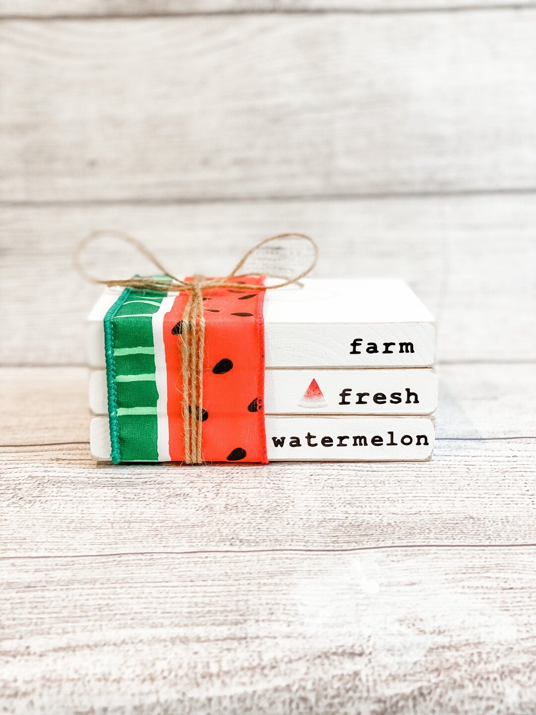 Watermelon Book Stack, Wooden Book Bundle, Farm Fresh Watermelon ...