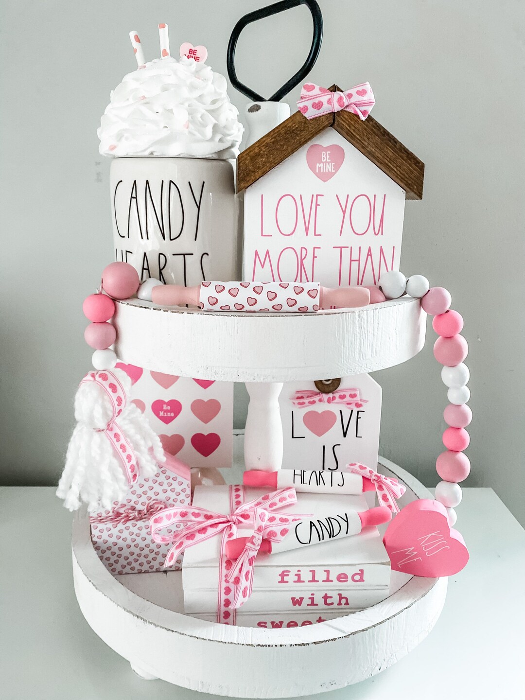 Candy Hearts Tiered Tray Decor Bundle Valentines Day Bundle Valentines ...