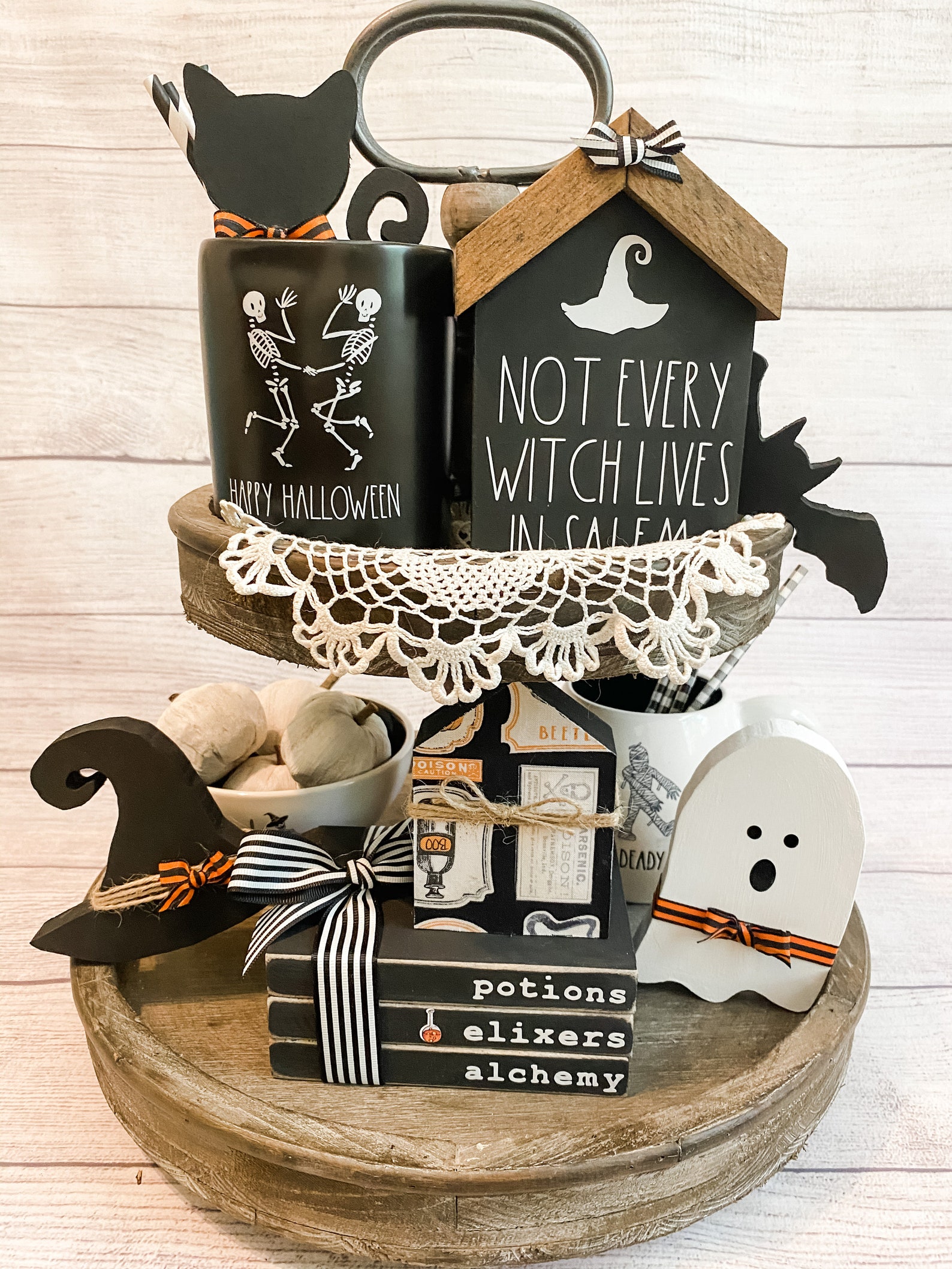 Witch Wooden Books Mini Book Stack Faux Book Bundle | Etsy