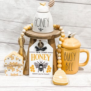Honey Bee Decor Bundle Bee Tiered Tray Bundle Honey Decor Bee Wood ...