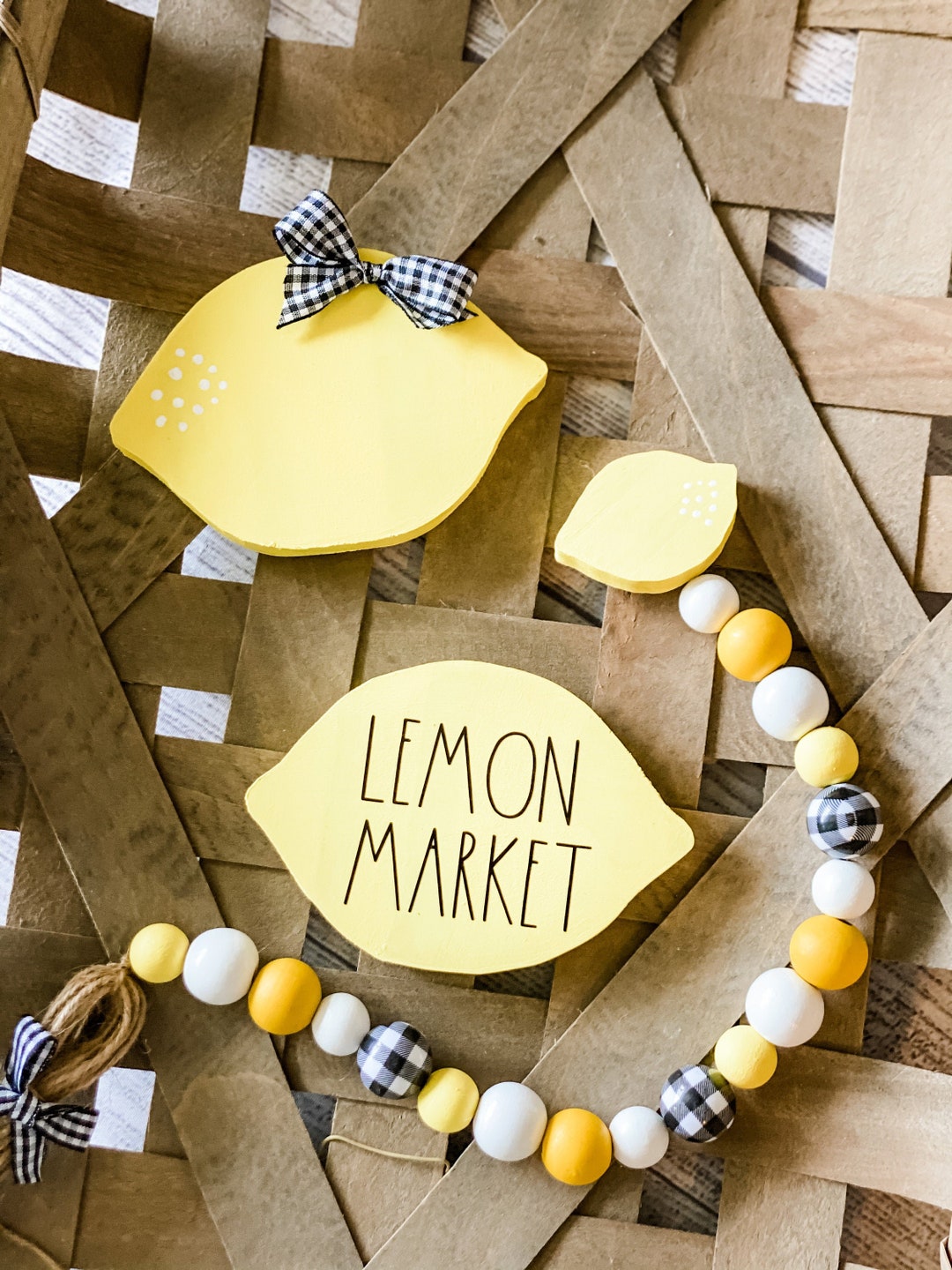 Wooden Lemons Set of 2 Stands Alone Hand Cut - Etsy