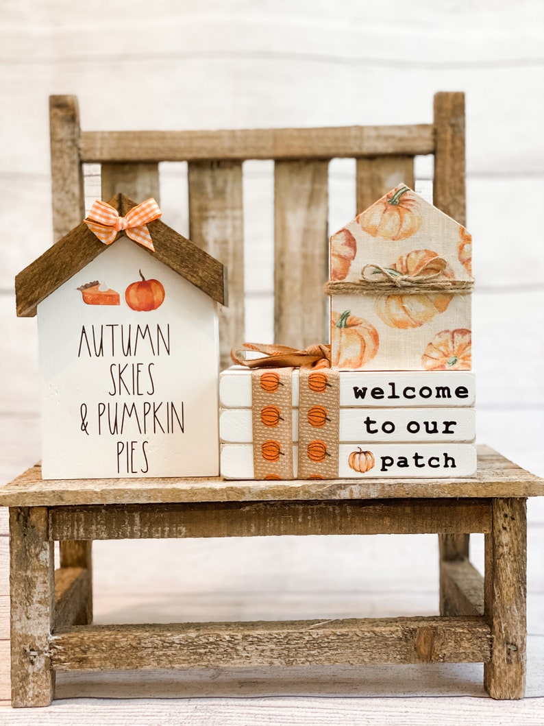 Pumpkin Wood Books Wooden Books Mini Book Bundle Welcome to - Etsy