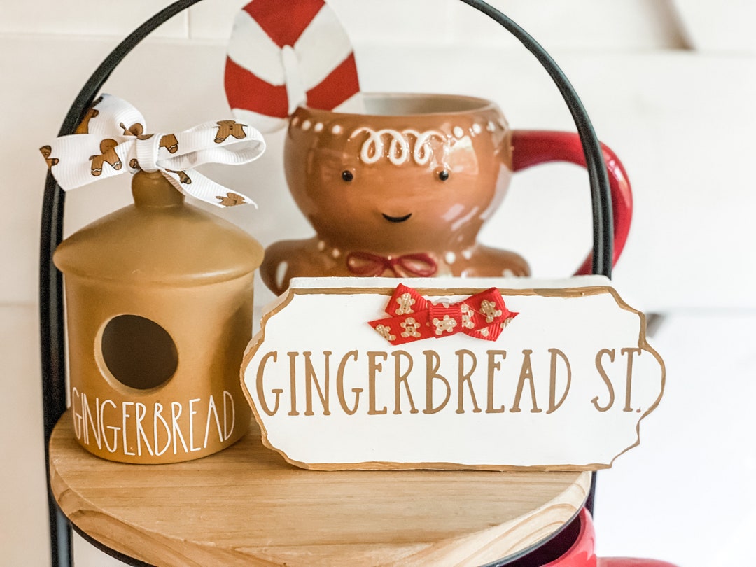 Gingerbread Street Sign Gingerbread Tiered Tray Decor HAND Cutstands ...