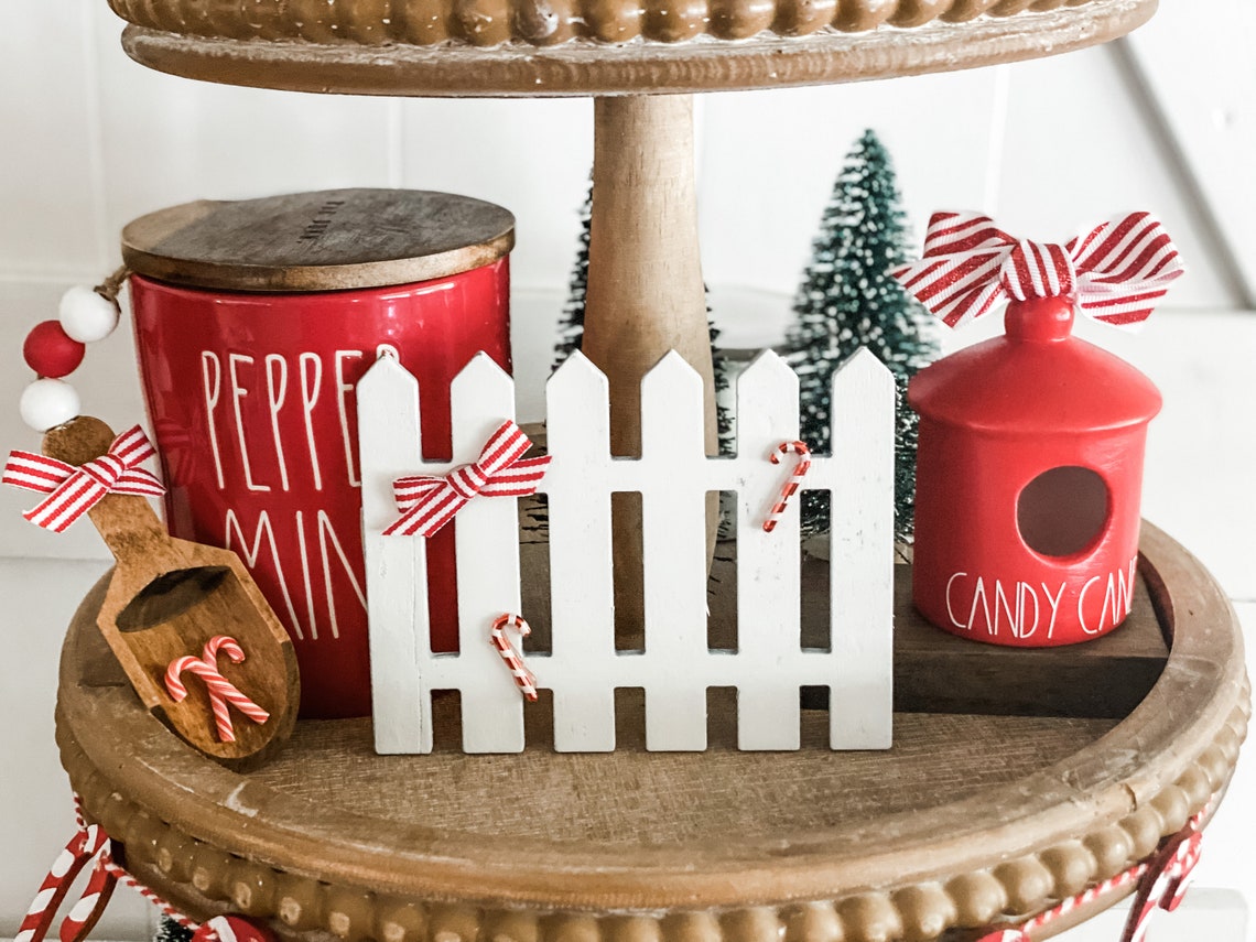 Candy Cane Mini Bundle Set of 4 Candy Cane Tiered Tray | Etsy