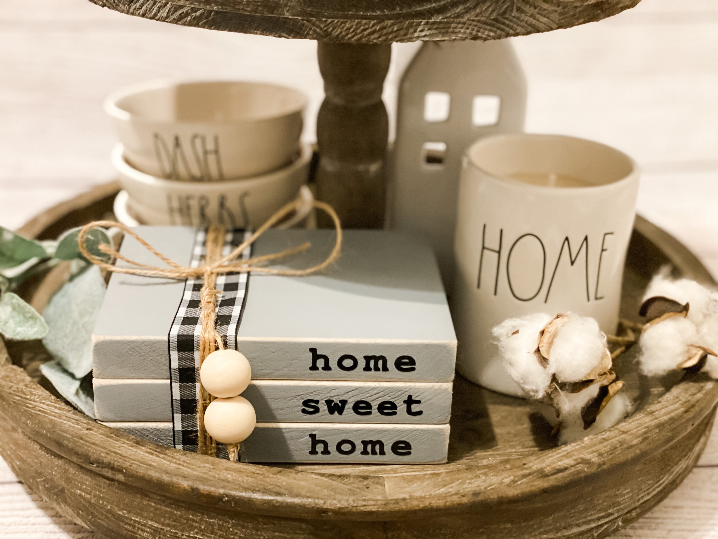 Farmhouse Book Stack Wooden Book Bundle Home Sweet Home | Etsy