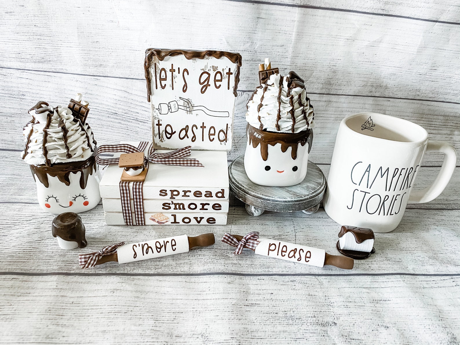 S'mores Book Stack Wooden Book Bundle Spread S'more - Etsy