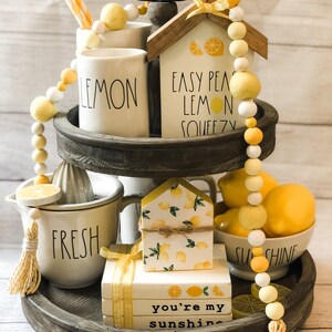 Lemon Book Stack, Wooden Book Bundle, You're My Sunshine, Lemon Decor ...