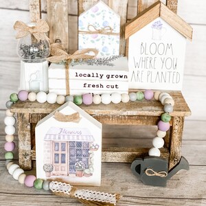 Farmhouse Flower Decor Bundle, Flower Tiered Tray Decor, Flower Market ...