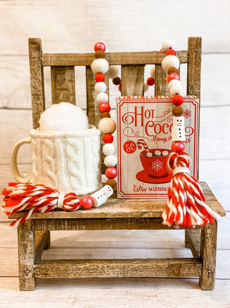 Hot Cocoa Beaded Garland Christmas Candy Cane Snowman - Etsy