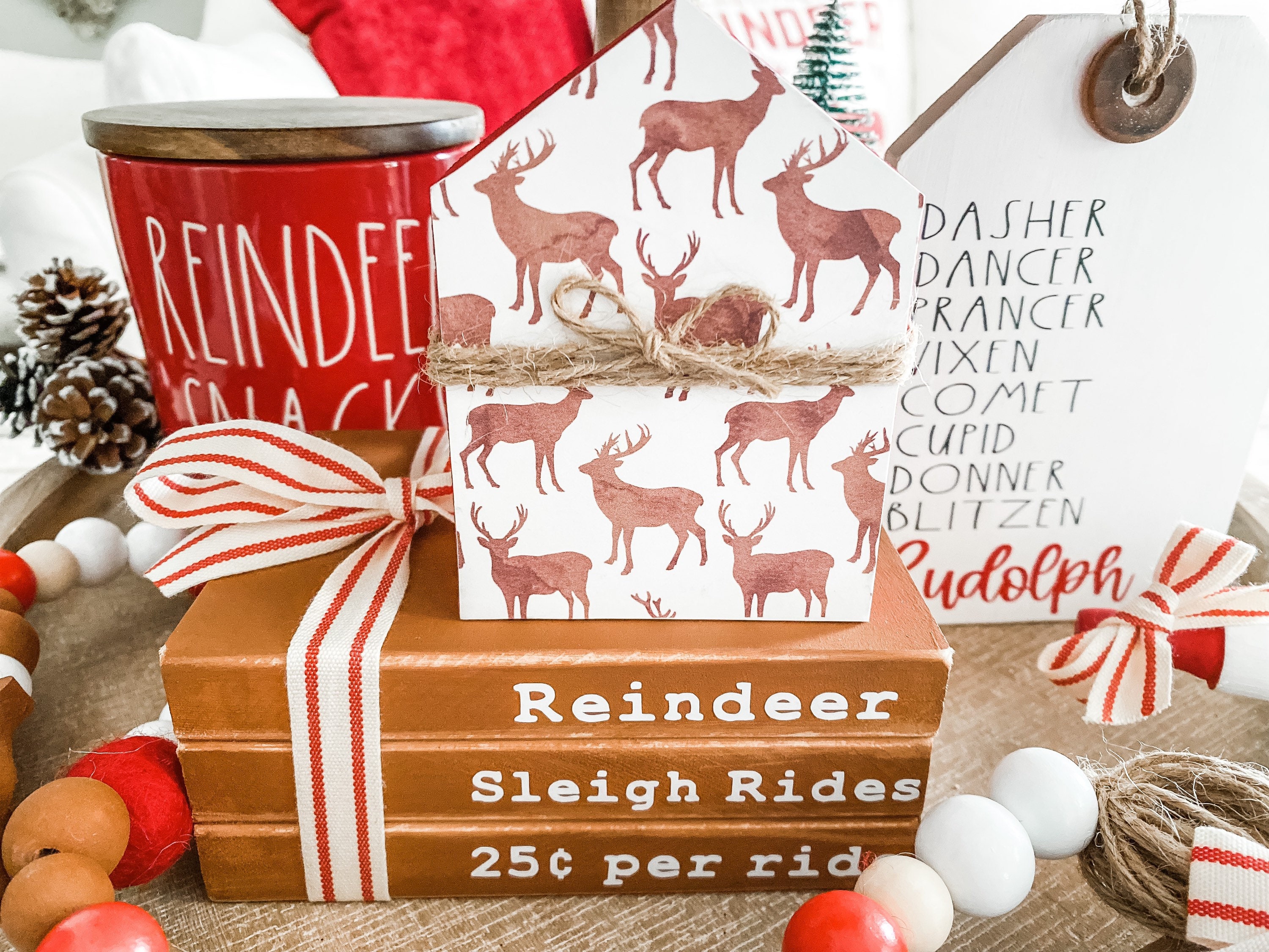 Reindeer Tiered Tray Decor Bundle Christmas Bundle Reindeer | Etsy