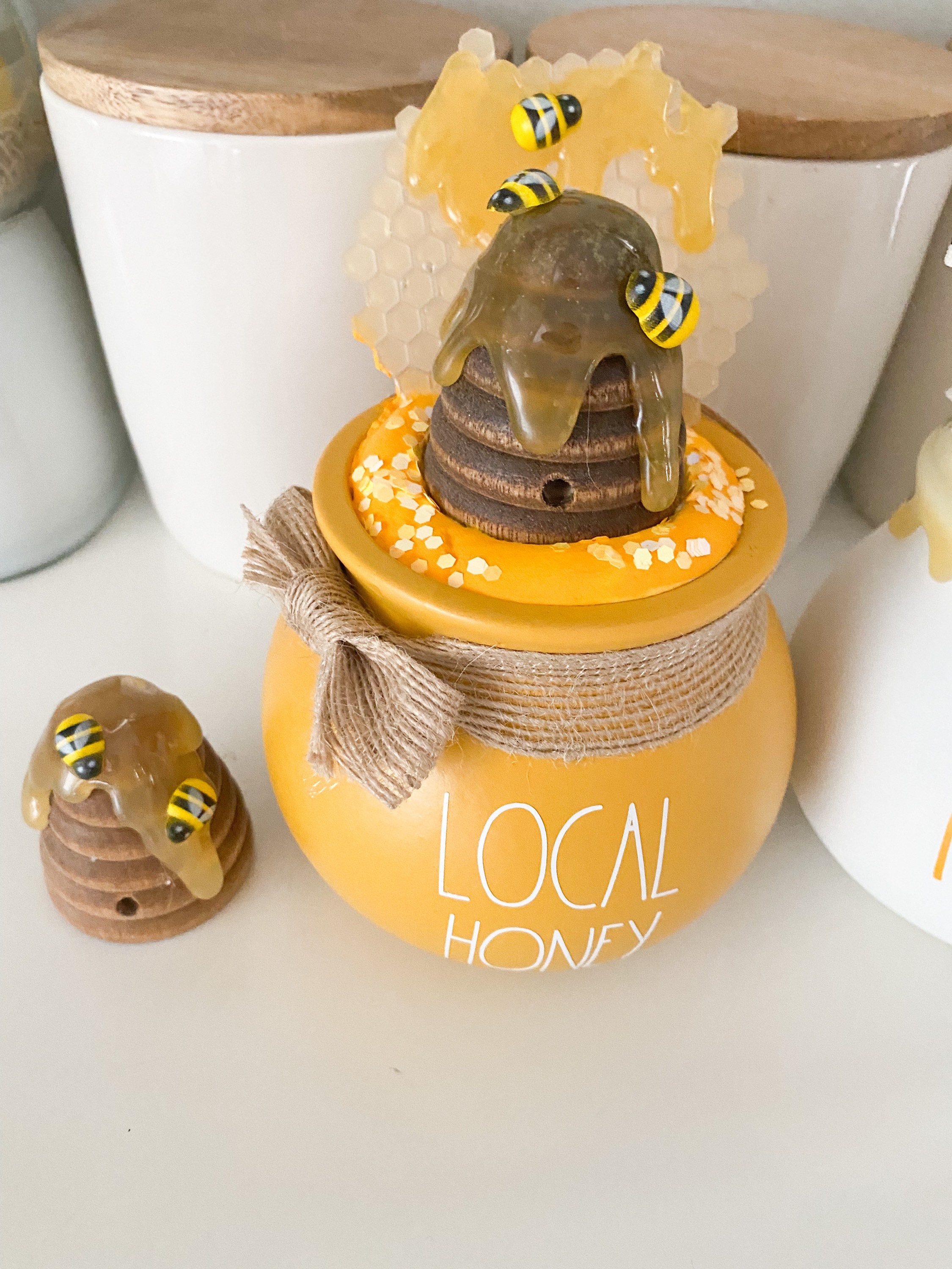 Mini Ceramic Pot Faux Honey Pot Bee Ceramic Decor Rae Dunn - Etsy