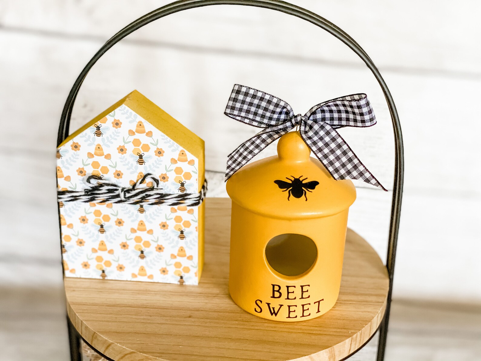 Mini Ceramic Decor Tiered Tray Decor Birdhouse Bee Decor - Etsy