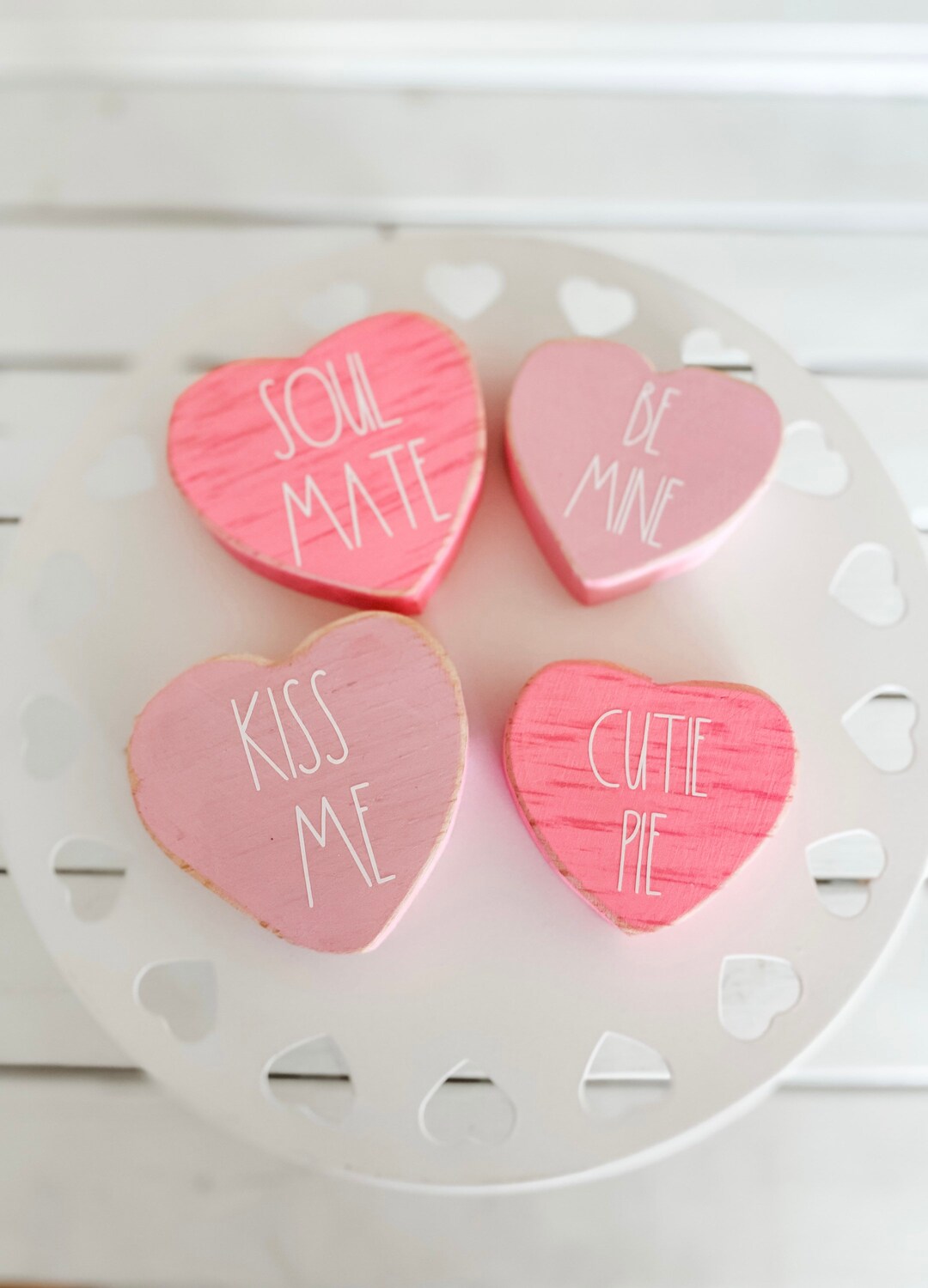 Candy Hearts , Stands Alone,wood Candy Heart Decor ,valentines Day ...