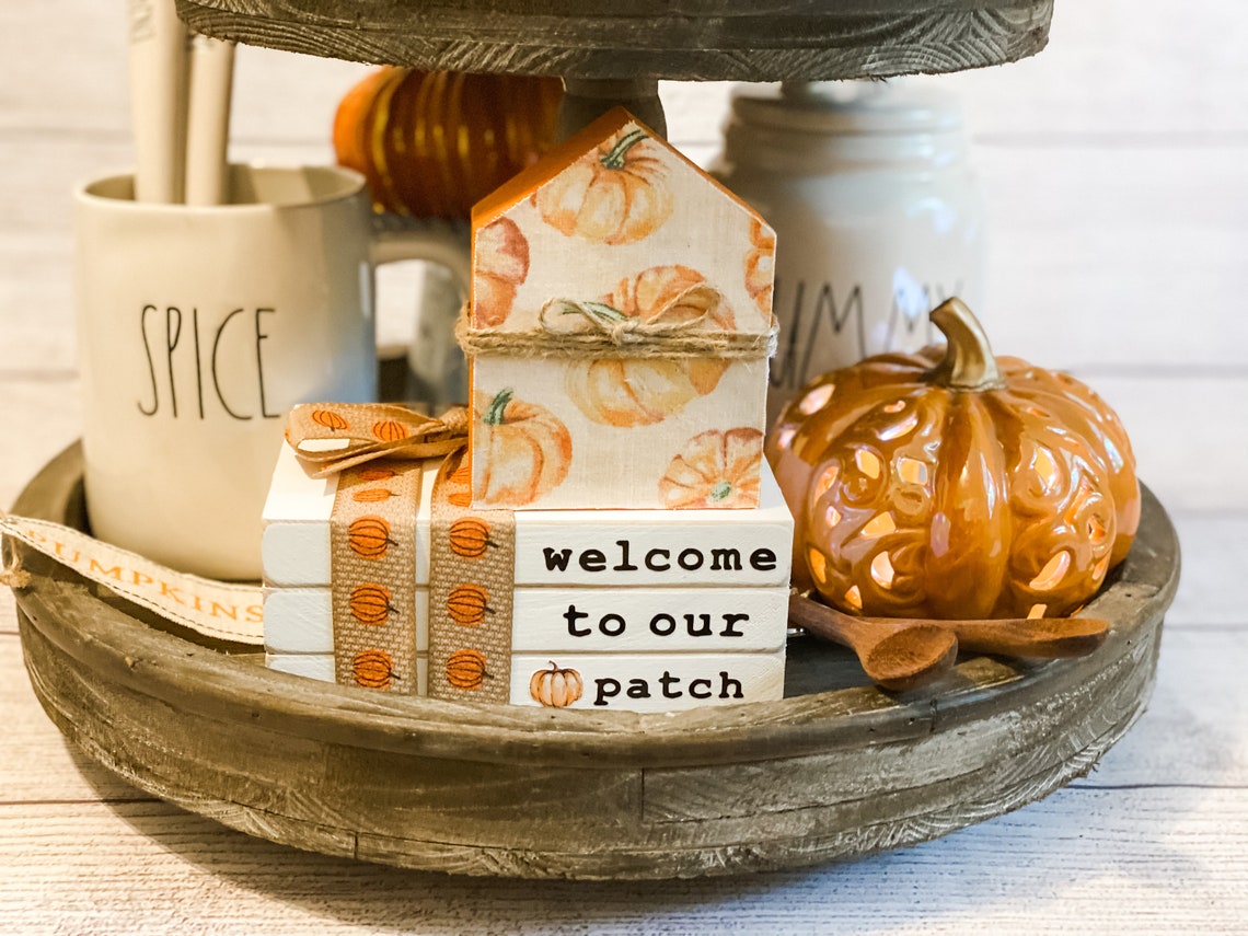 Pumpkin Wood Books Wooden Books Mini Book Bundle Welcome to - Etsy