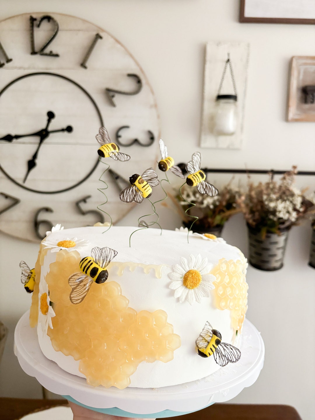 Faux Bee Cake Bee Decor Bee Display Faux Food Faux Cake Bee Tiered Tray ...