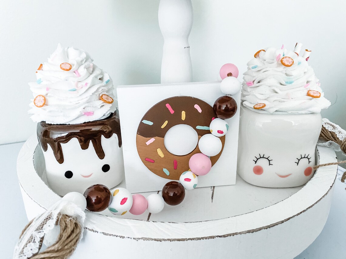 Donut Decor Bundle Tiered Tray Decor Rae Dunn Inspired - Etsy