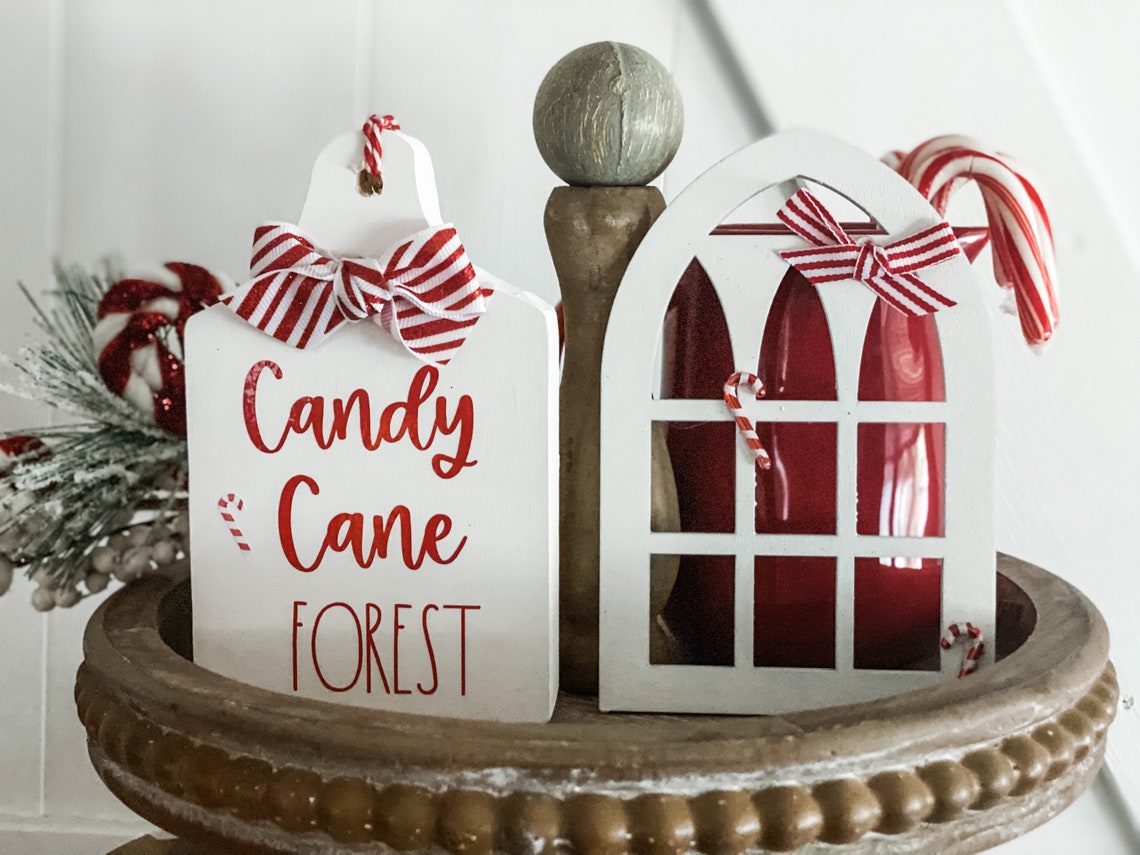 Candy Cane Mini Bundle Set of 4 Candy Cane Tiered Tray | Etsy