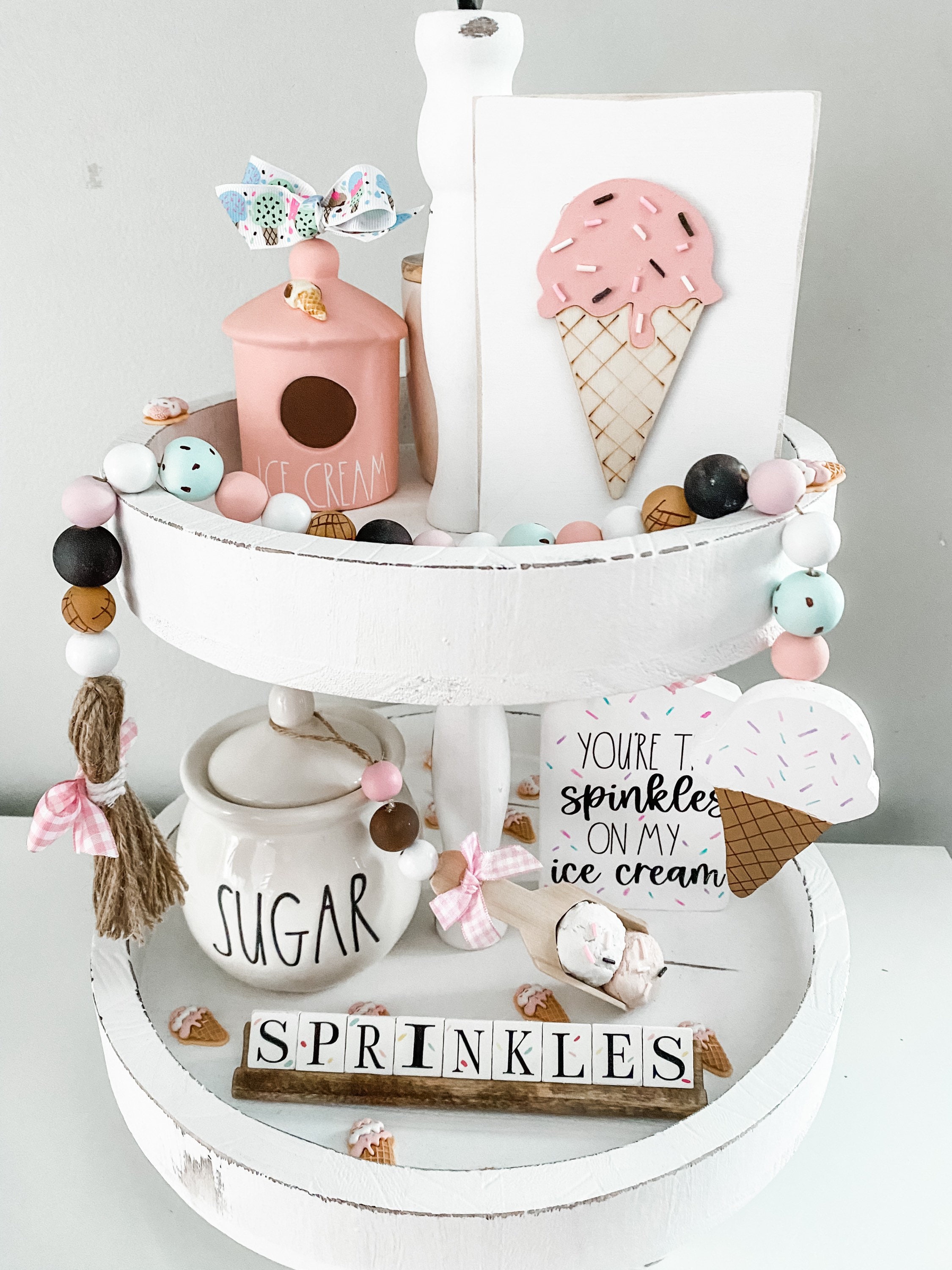 Mini Ceramic Decor Ice Cream Tiered Tray decor Ice Cream | Etsy