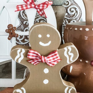 Wooden Gingerbread Man, Stands Alone, Set of 2 ,tiered Tray Decor, Hand ...