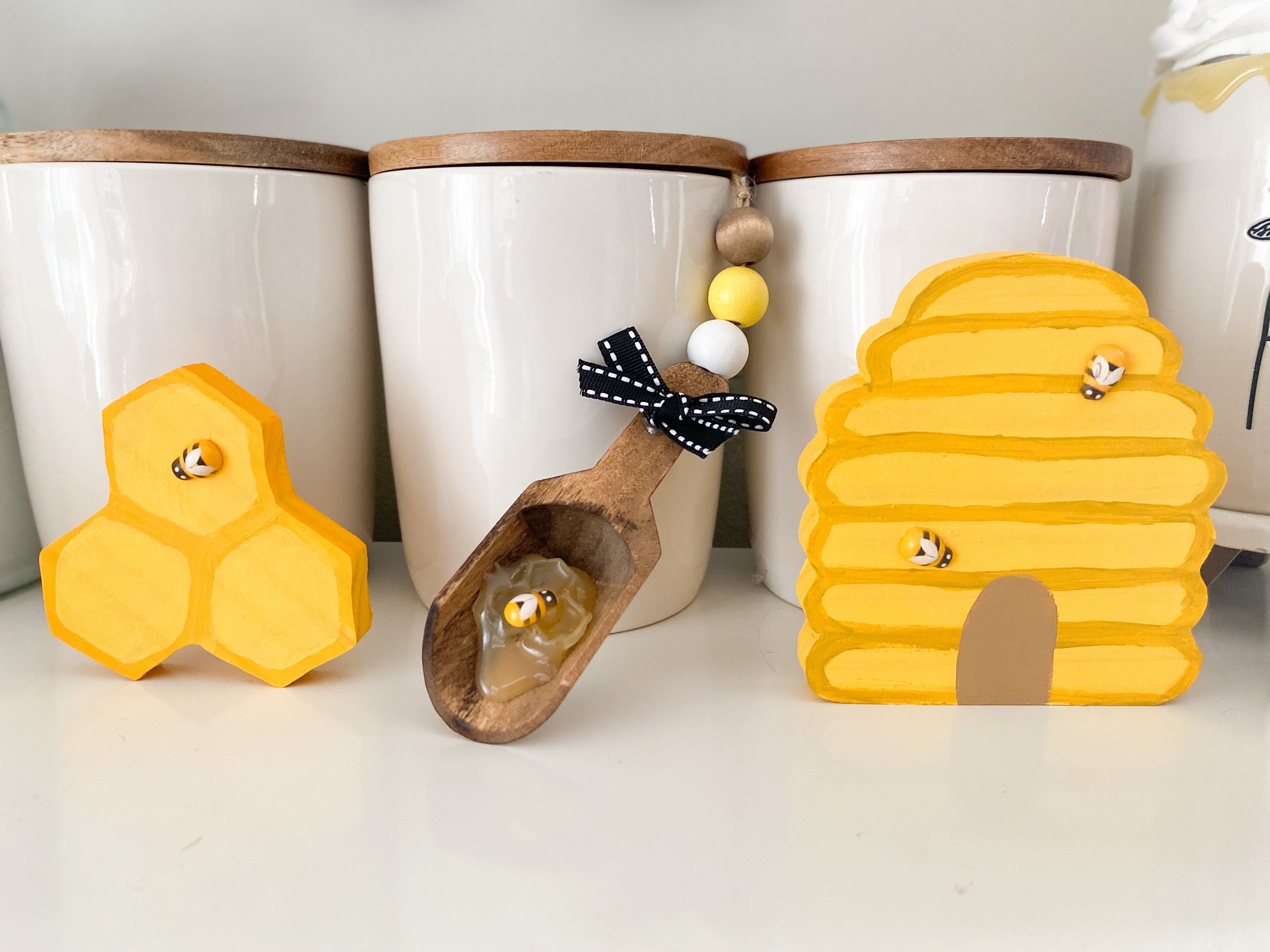 Honey Scoop Bee Decor Scoop Bee Mini Decor Easter Tiered - Etsy