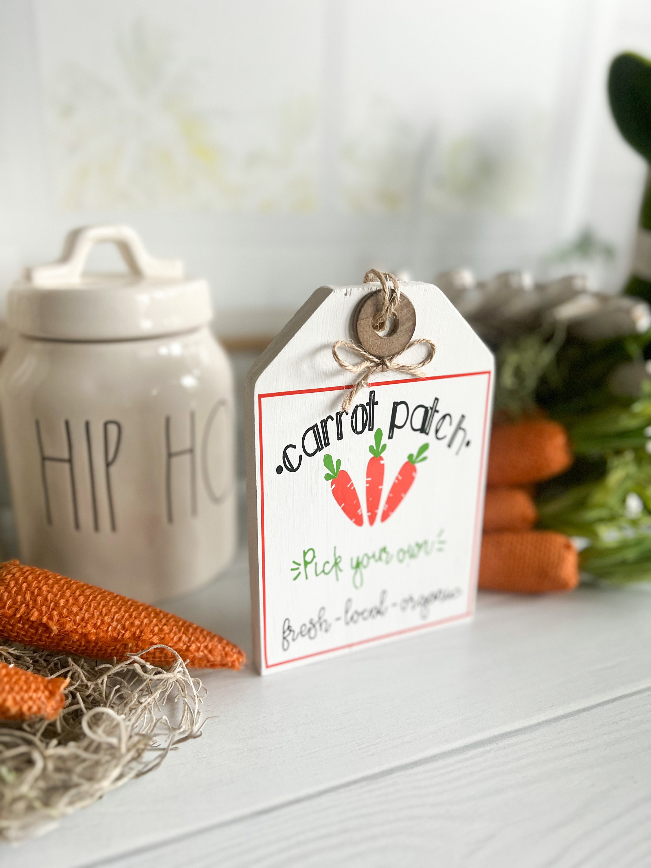 Easter Wood Tag Tiered Tray Decor Carrot Tag Carrot Patch - Etsy