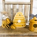 Mini Ceramic Decor, Tiered Tray Decor, Birdhouse, Bee Decor, Bee Tiered ...