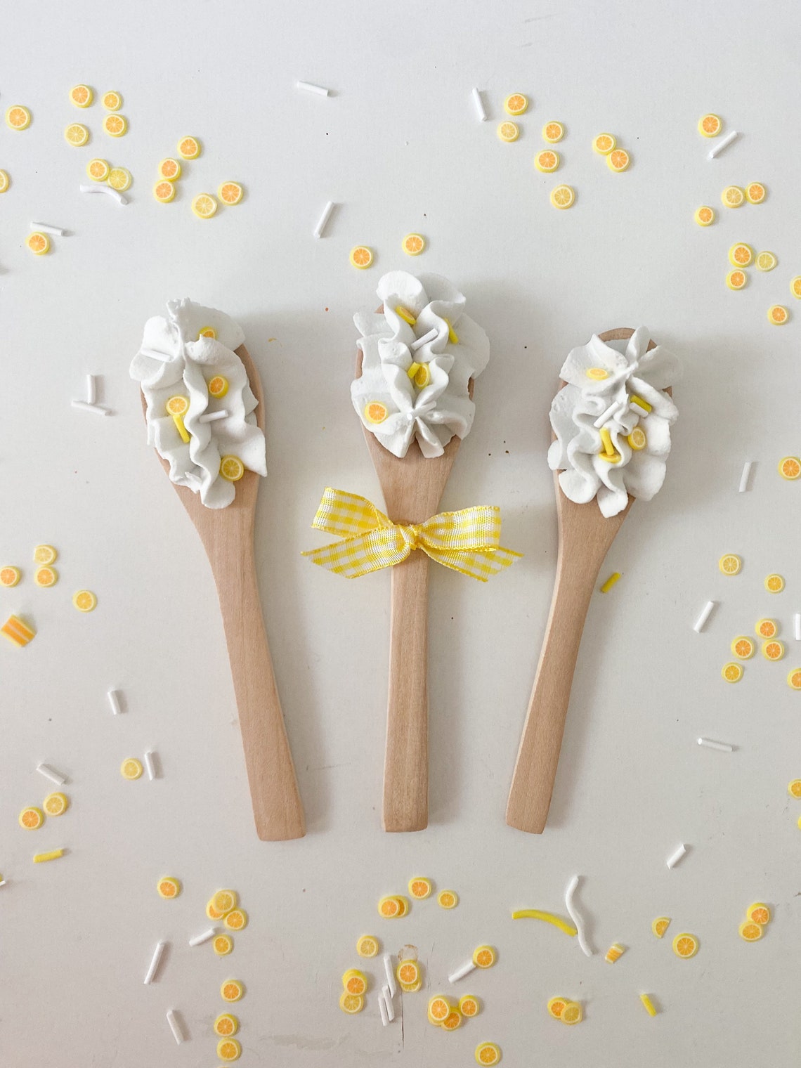 Set of 3 Faux Whipped Wooden Lemon Spoons Lemon Tiered Tray - Etsy