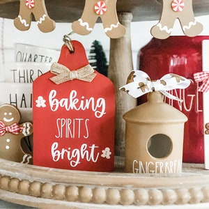 Wooden Gingerbread Man, Stands Alone, Set of 2 ,tiered Tray Decor, Hand ...