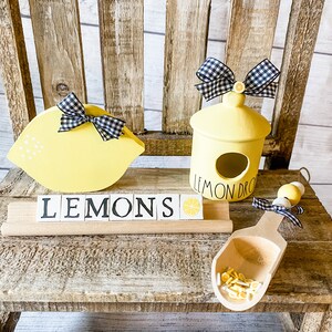 Mini Ceramic Decor, Tiered Tray Decor, Birdhouse, Lemon Decor, Lemon ...