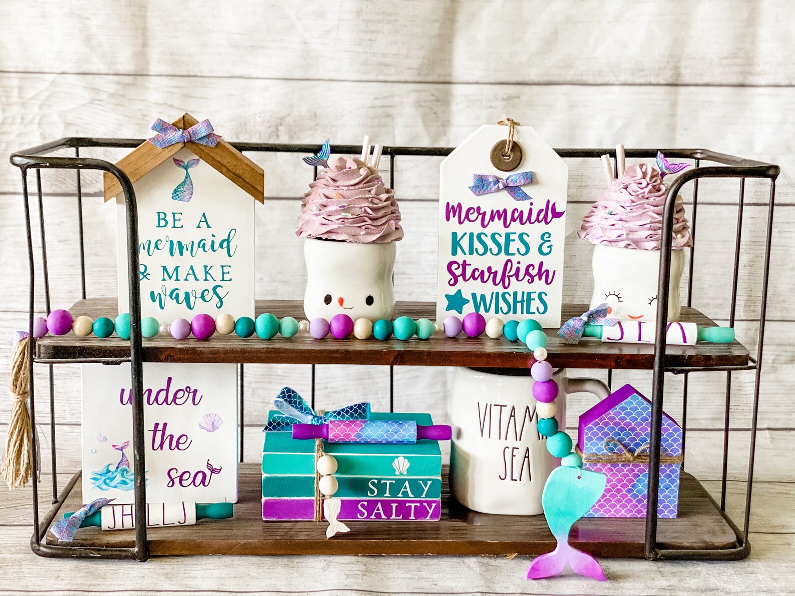 Mermaid Decor Bundle Mermaid Tiered Tray Bundle Mermaid - Etsy