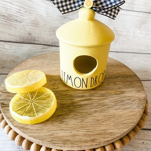 Mini Ceramic Decor, Tiered Tray Decor, Birdhouse, Lemon Decor, Lemon ...