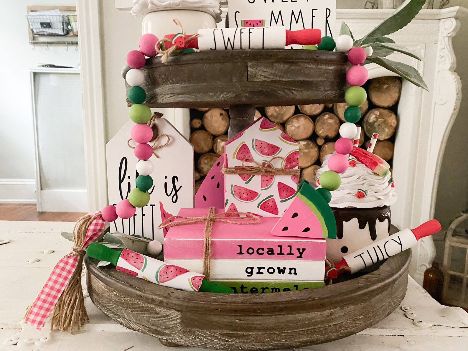 Watermelon Decor Bundle Watermelon Tiered Tray Bundle - Etsy
