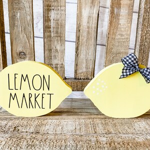 Wooden Lemons Set of 2 Stands Alone Hand Cut - Etsy