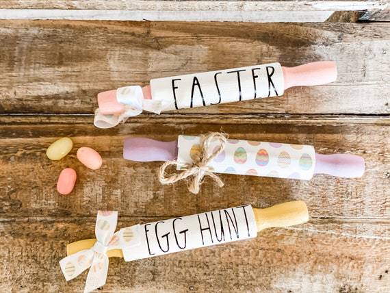 Easter Mini Wooden Rolling Pins Rae Dunn Inspired Rolling | Etsy