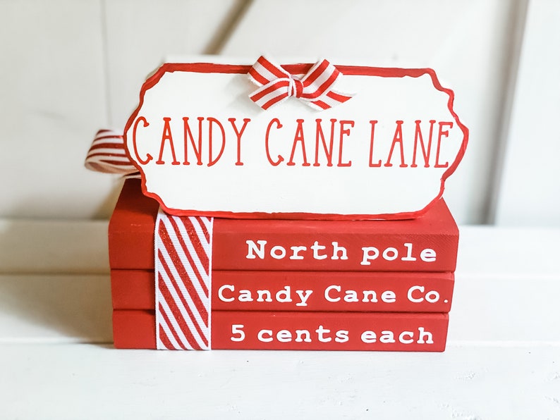 Candy Cane Lane Sign Candy Cane Tiered Tray Decor HAND - Etsy