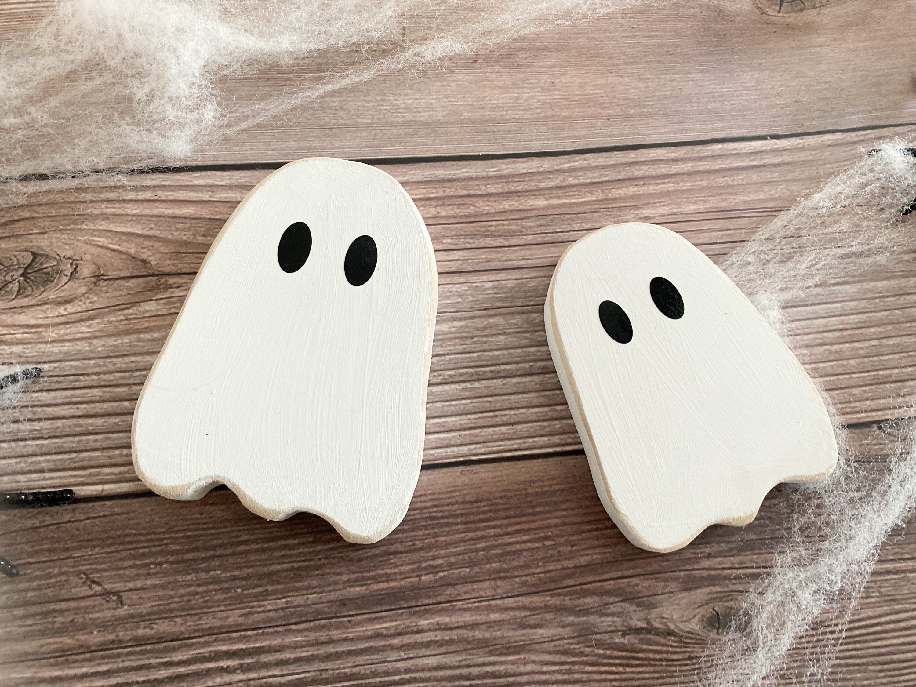 Wood Ghosts SET OF 2 Stands alone Ghost Tiered Tray Decor | Etsy