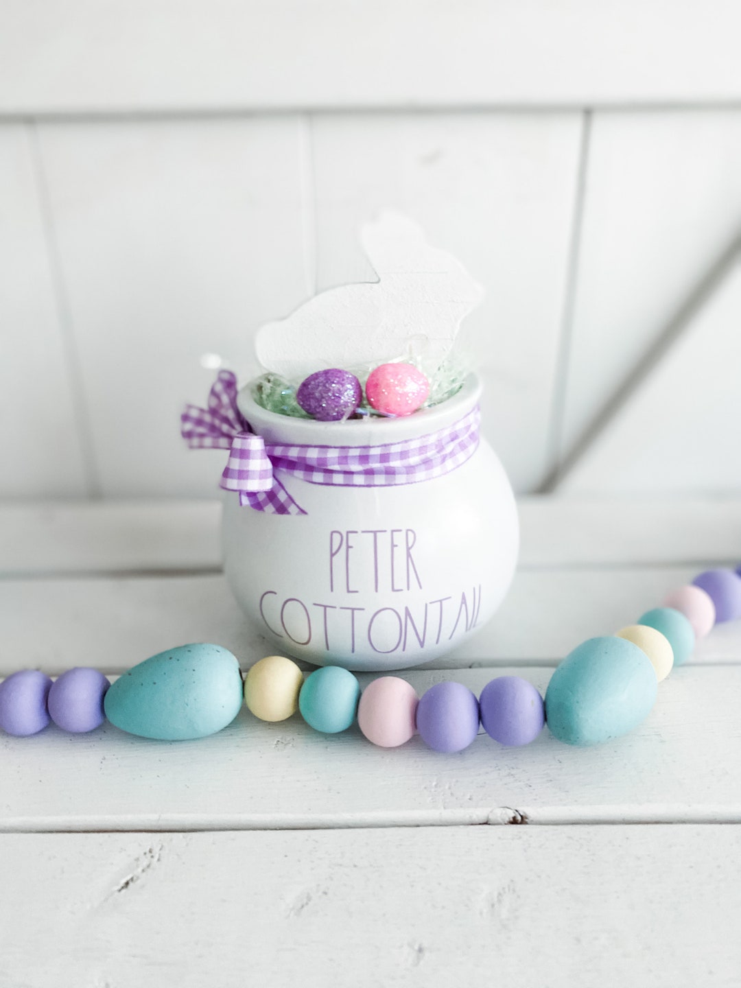 Mini Ceramic Easter Decor, Bunny Decor, Bunny Ceramic Pot,easter Tiered ...