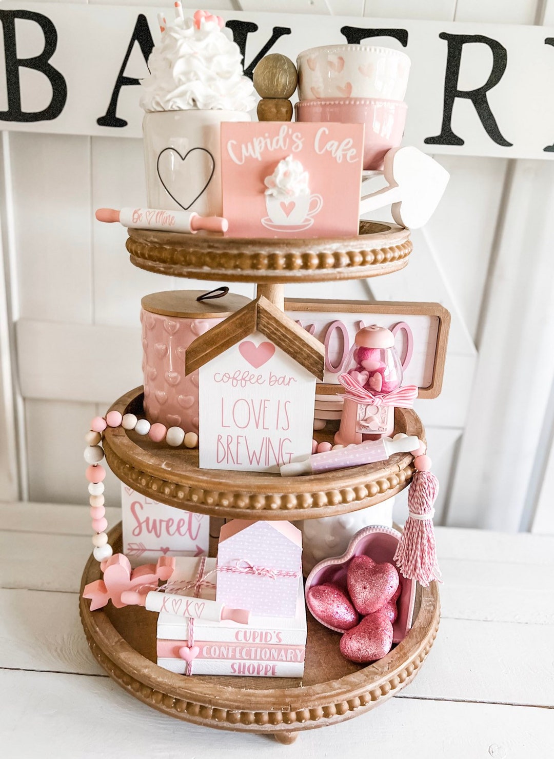 Cupid Tiered Tray Decor Bundle Valentines Day Bundle Valentines Wood ...